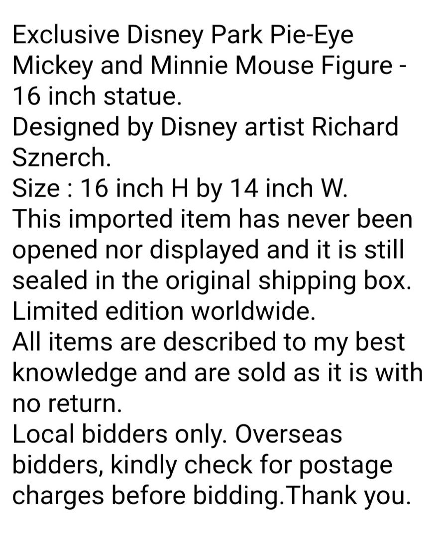 Scarce Rare Exclusive Limited Edition Disney Park Anniversary - Pie Eye ...