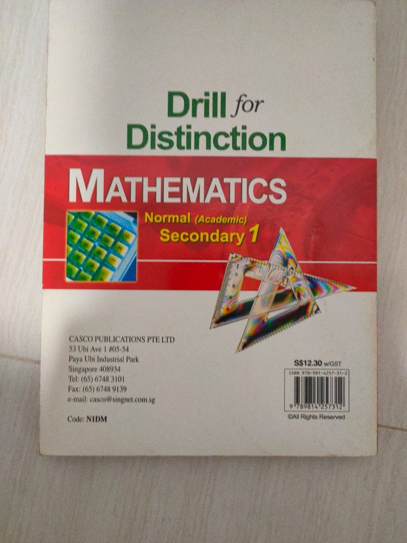 Sec 1 normal academics maths drill assessment book, Hobbies & Toys ...