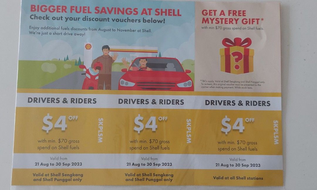 SHELL Petrol Vouchers, Tickets & Vouchers, Vouchers on Carousell