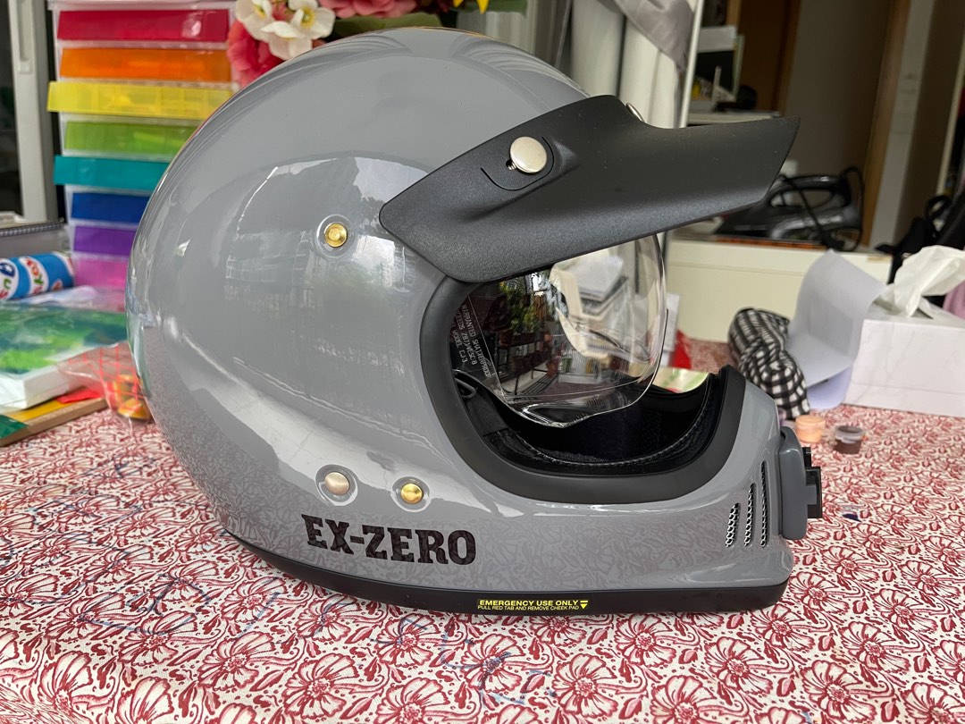Shoei Ex Zero Grey helmet (Medium), Motorcycles, Motorcycle Apparel on ...