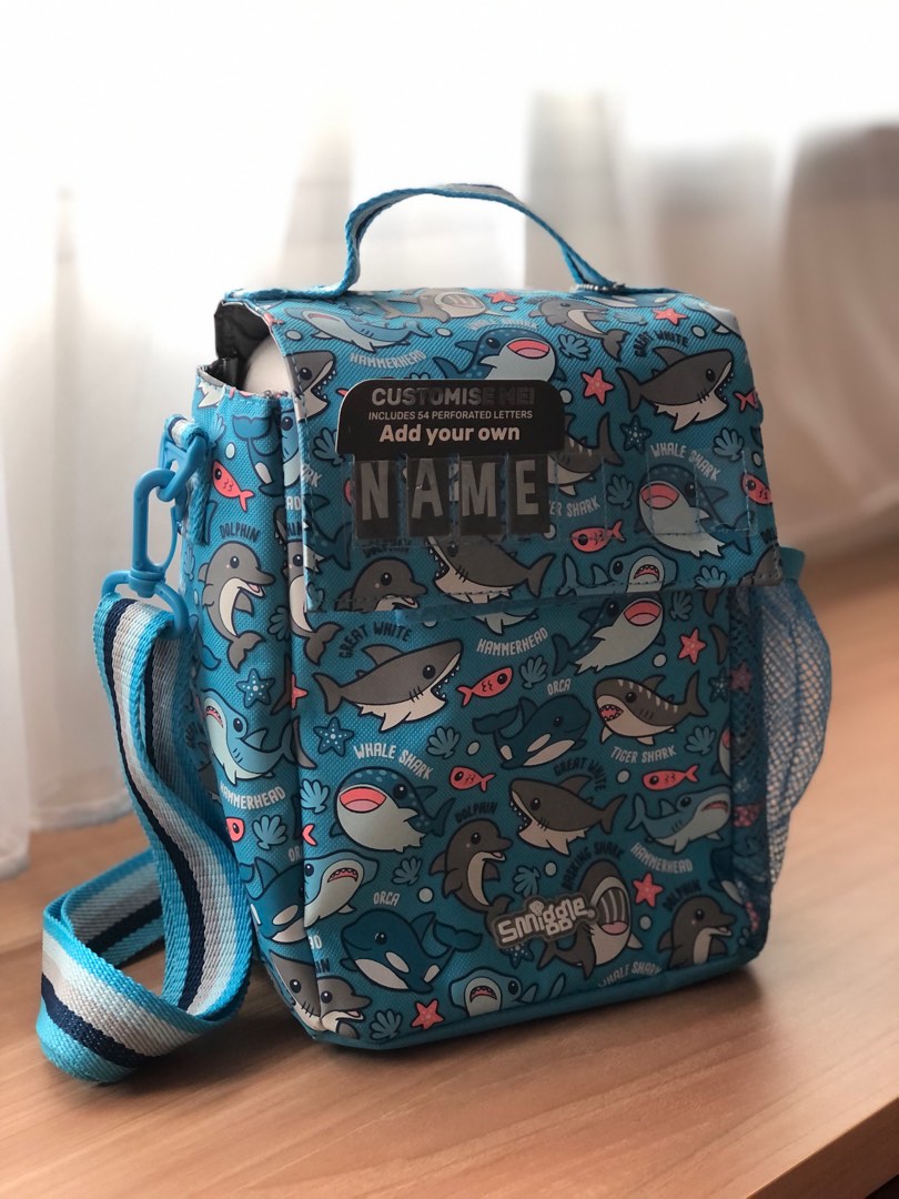 Smiggle ID Lunchbox with strap (shark & whale), Babies & Kids, Babies ...