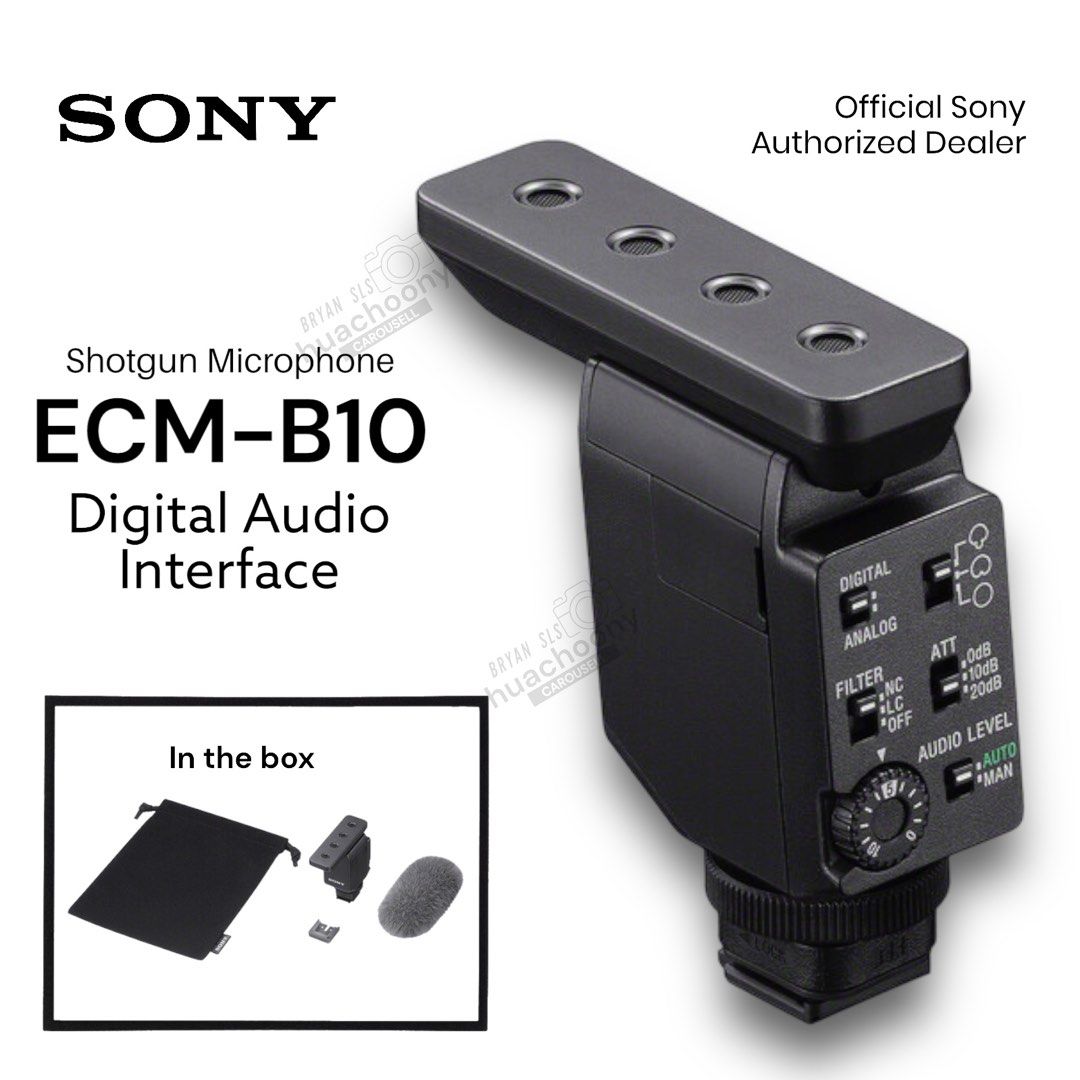 Sony ECM-B10 Compact Camera-Mount Digital Shotgun Microphone, Audio ...