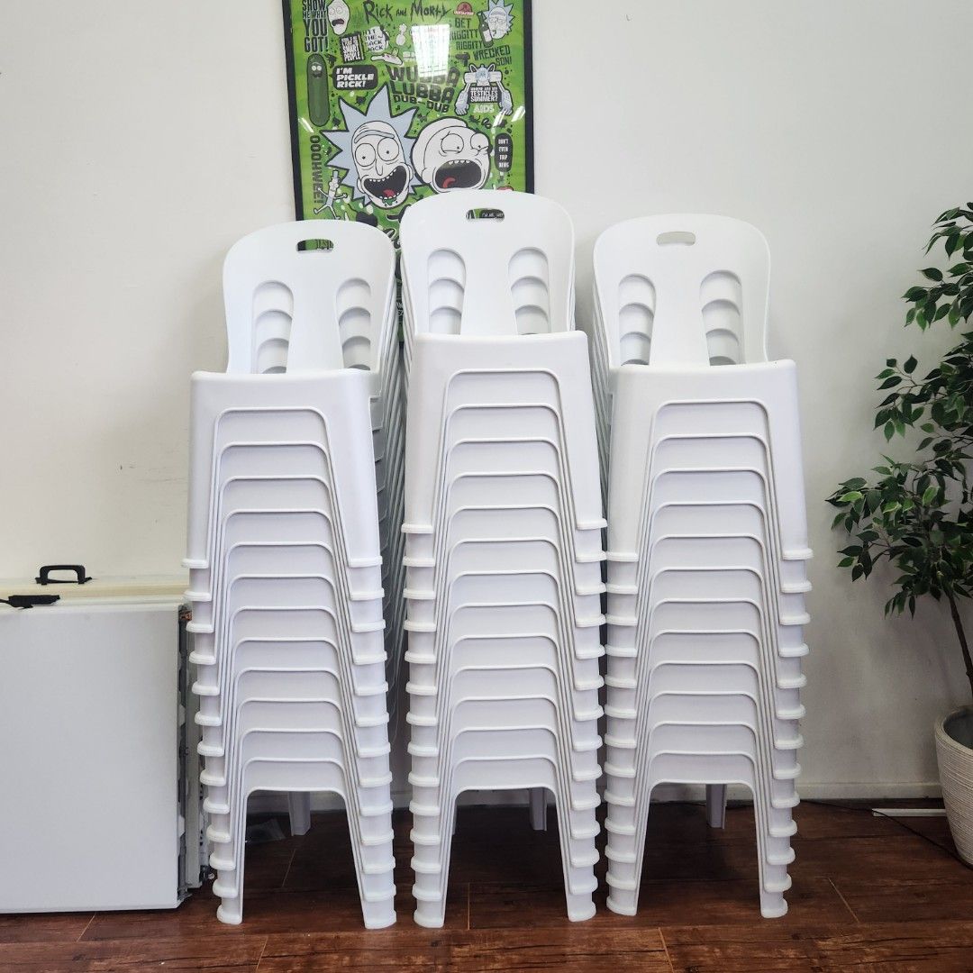 Stackable plastic Chairs, Furniture & Home Living, Outdoor Furniture on ...