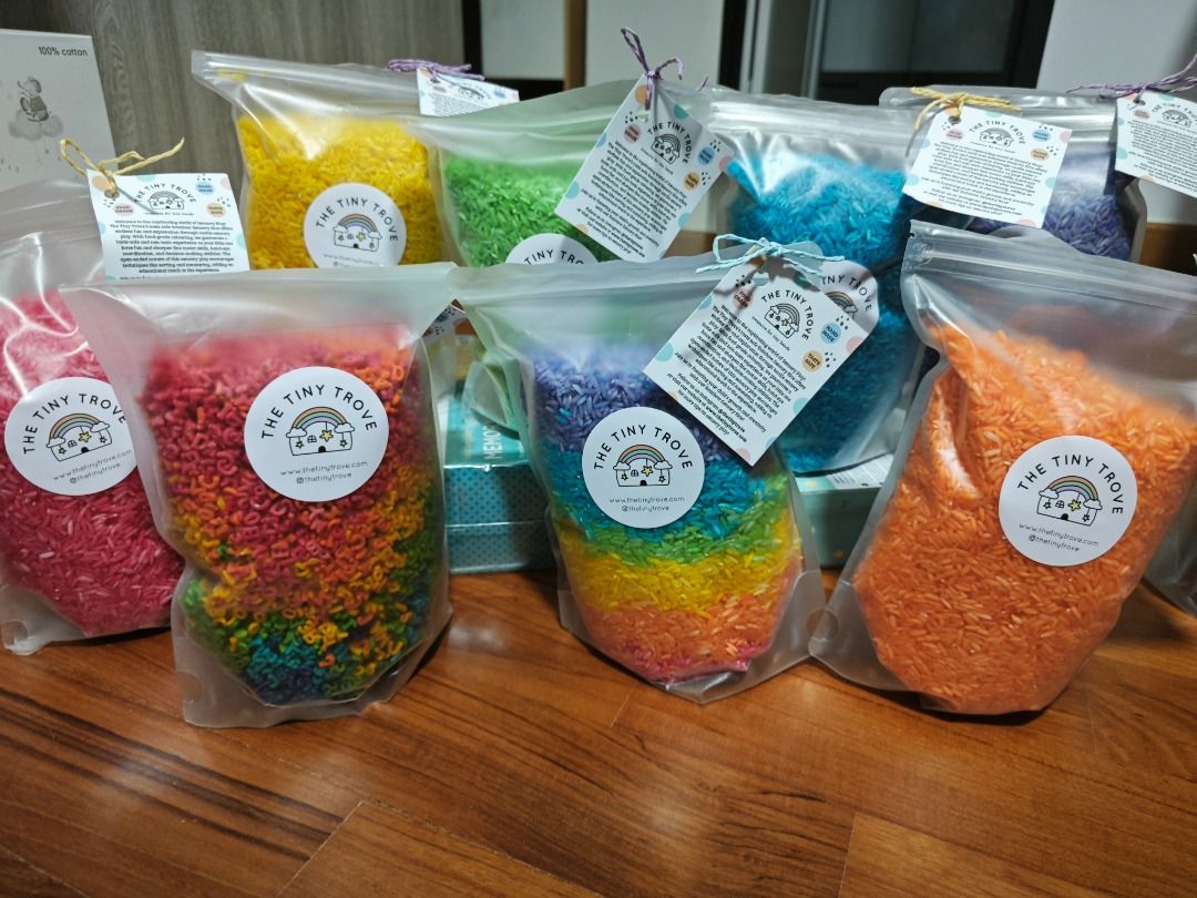 The tiny Trove sensory rice play rainbow, Babies & Kids, Infant ...