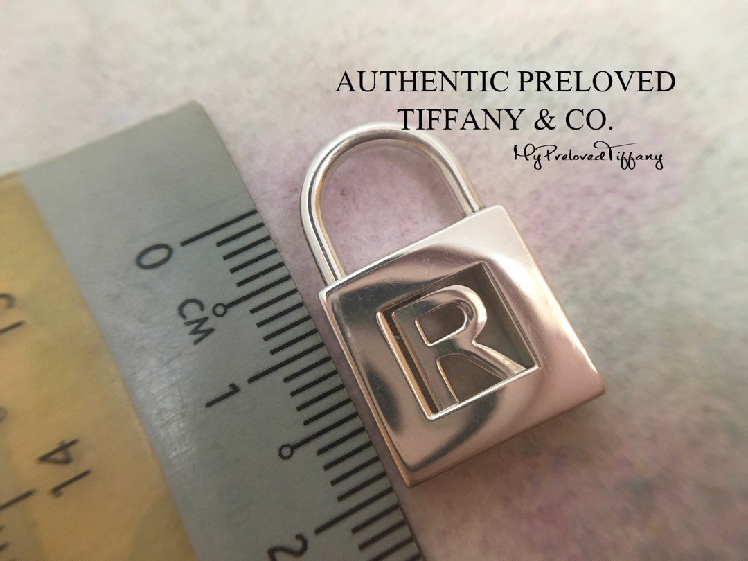 Authentic Excellent Tiffany & Co. Alphabet Letter R Lock Padlock Charm ...