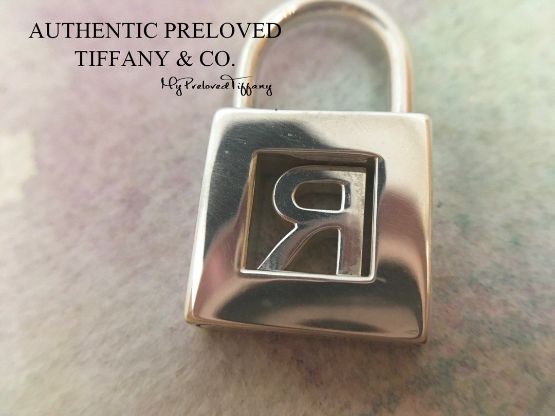 Authentic Excellent Tiffany & Co. Alphabet Letter R Lock Padlock Charm ...