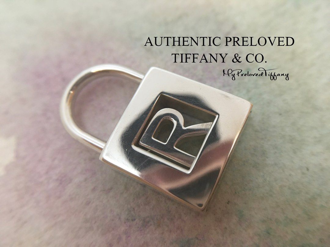Authentic Excellent Tiffany & Co. Alphabet Letter R Lock Padlock Charm ...