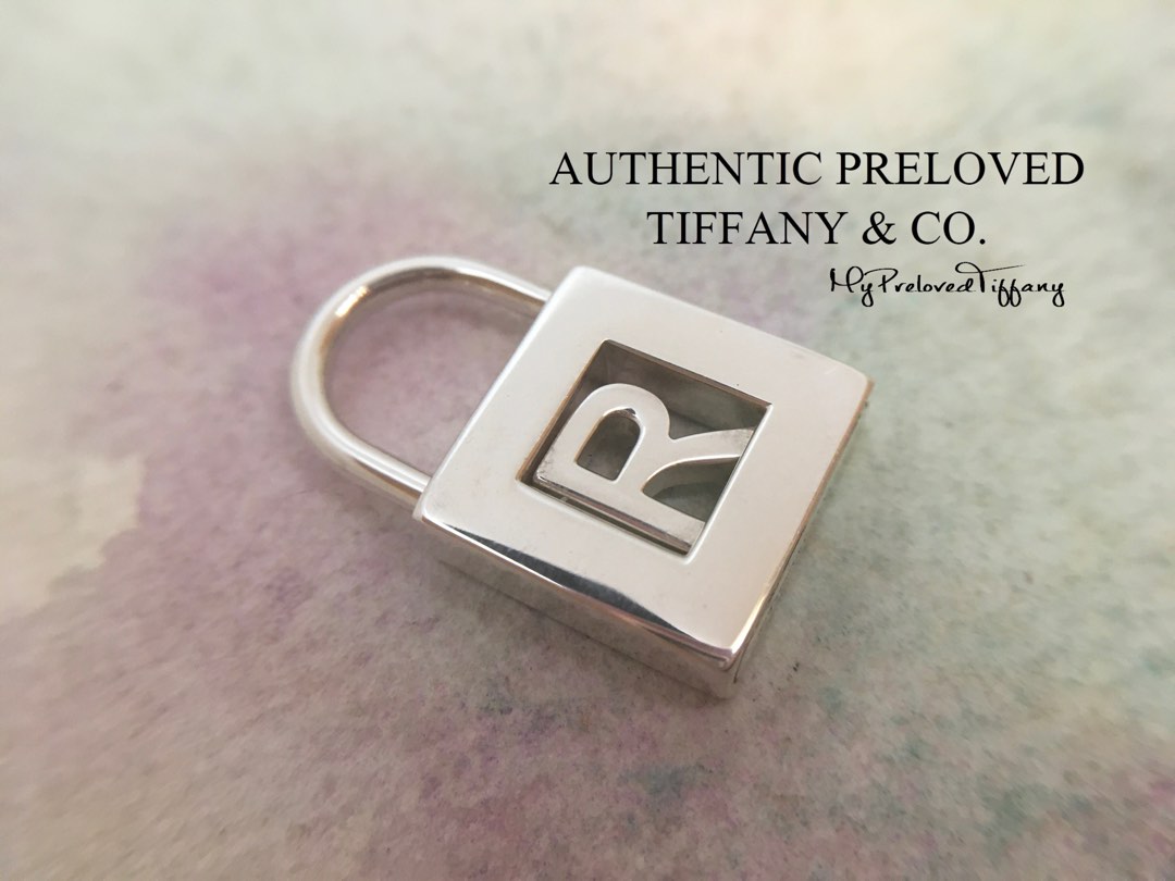 Authentic Excellent Tiffany & Co. Alphabet Letter R Lock Padlock Charm ...