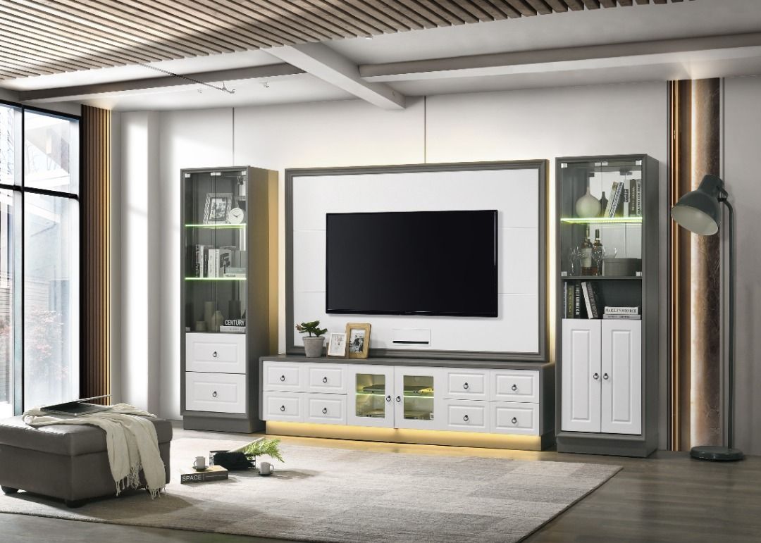 TV CONSOLE CABINETS + 7FT FEATURE WALL (FREE INSTALLATION), Furniture ...