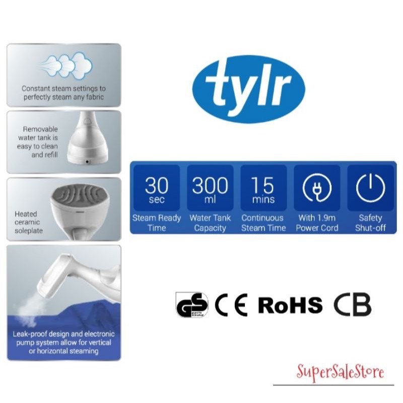 Tylr-Portable Handheld Garment Steamer (2020 model), TV & Home ...