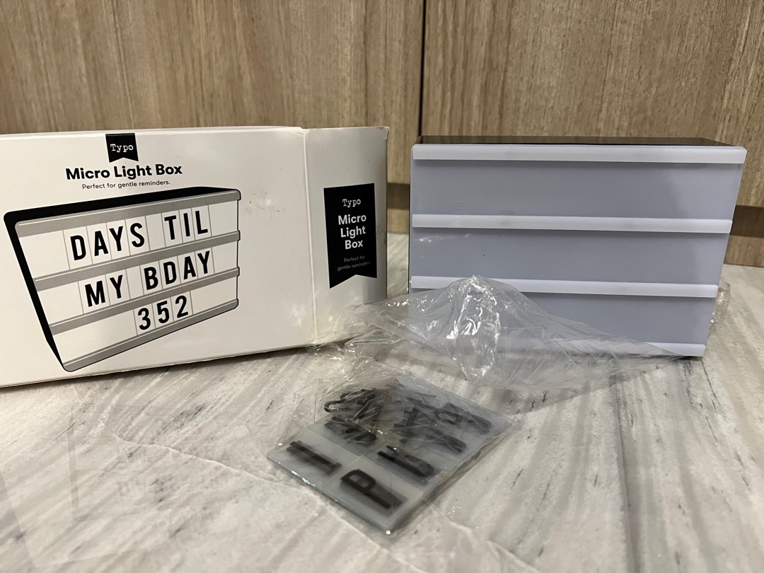 Typo Micro light box with alphabets, Furniture & Home Living, Home ...