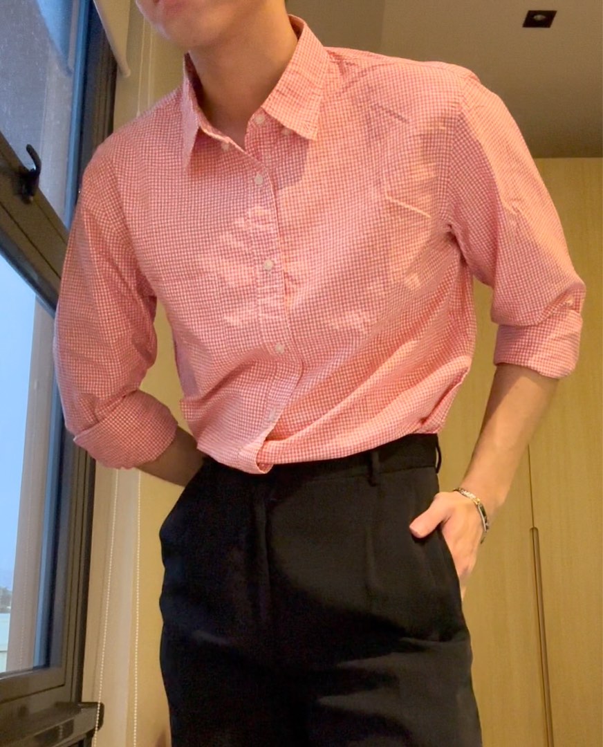 Uniqlo Red+White Checkered Polo, Men's Fashion, Tops & Sets, Formal ...