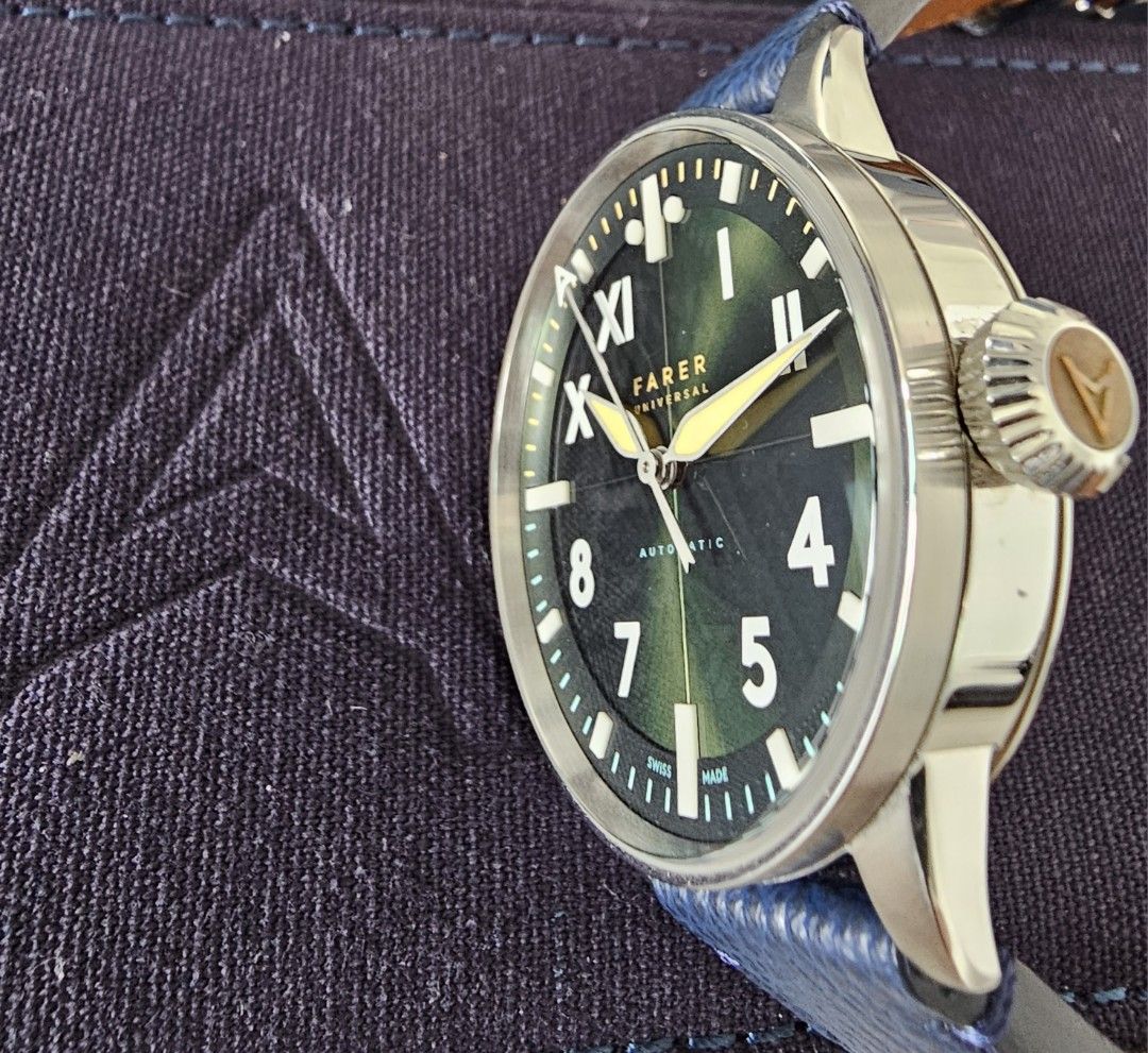 Unique Deep Green Farer Cayley Verde Swiss Made Pilot Watch, Men's ...