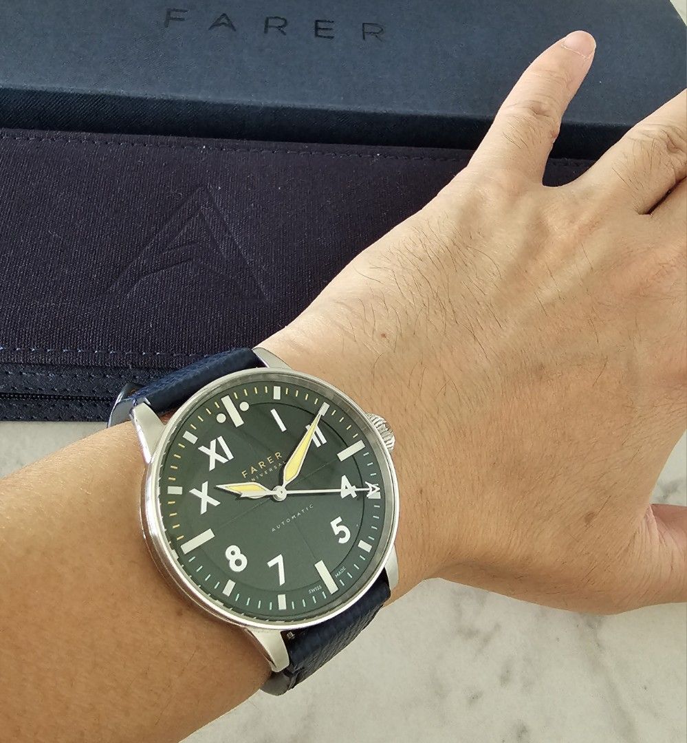 Unique Deep Green Farer Cayley Verde Swiss Made Pilot Watch, Men's ...