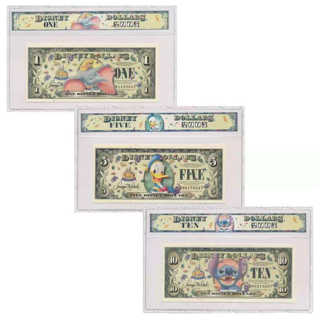 USA Disney Dollars $1-$5-$10 (Full Set) Year 2005 Series Disney Dollar ...
