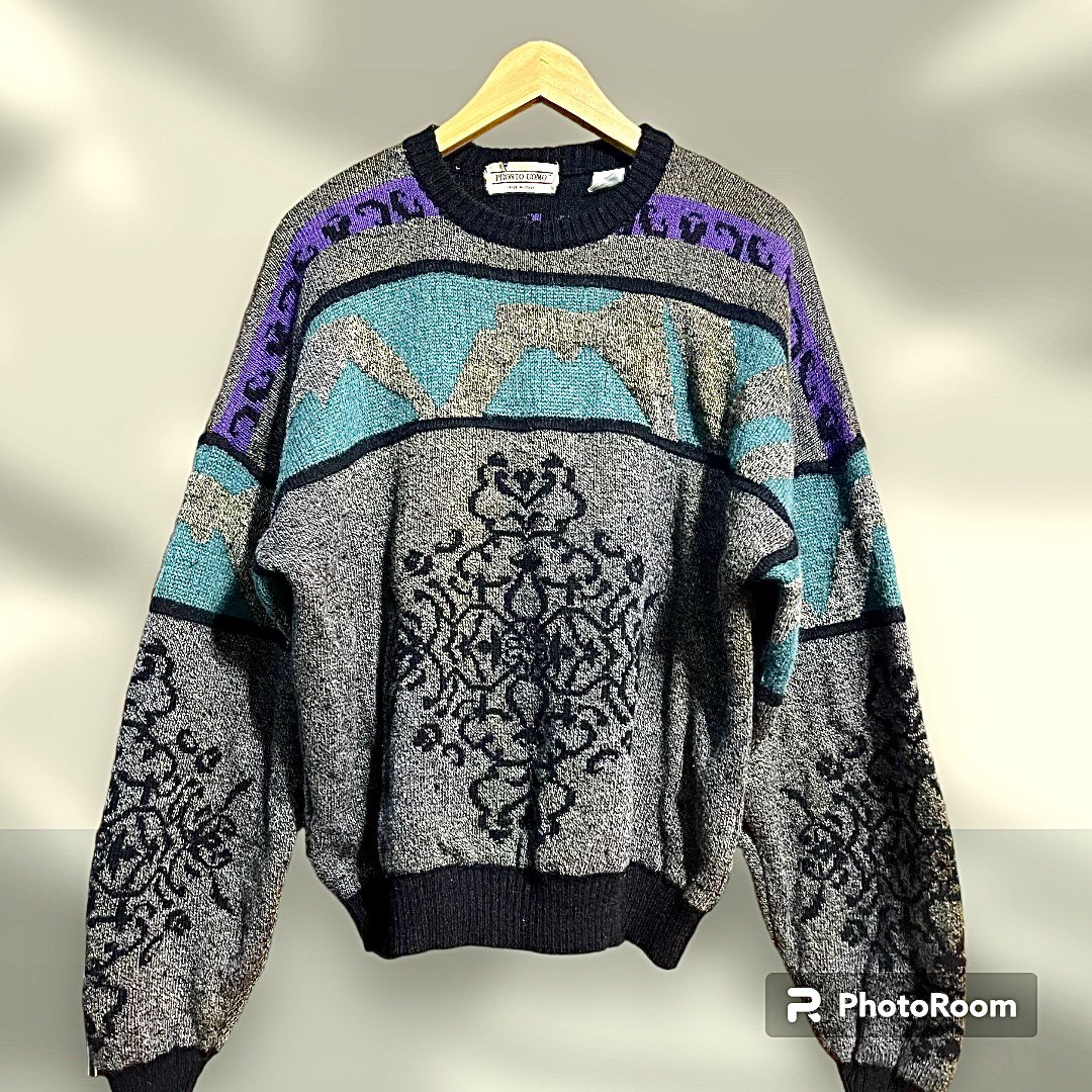 Vintage Italian Knitted Swearer - Medium, Men's Fashion, Coats, Jackets ...