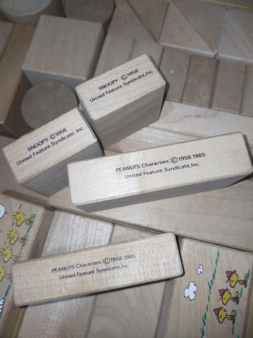Vintage Peanuts/Snoopy 1958/1965 Wooden Blocks, Hobbies & Toys, Toys ...