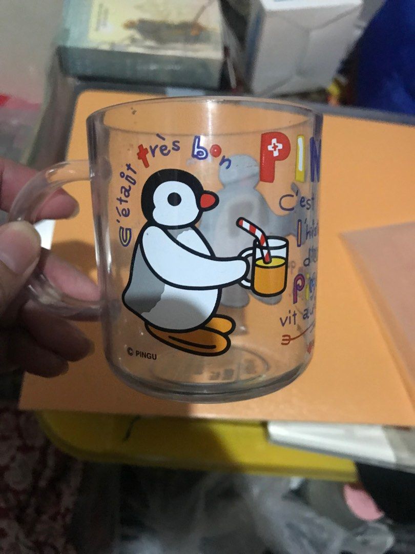 Vintage Pingu plastic cup, Food & Drinks, Beverages on Carousell
