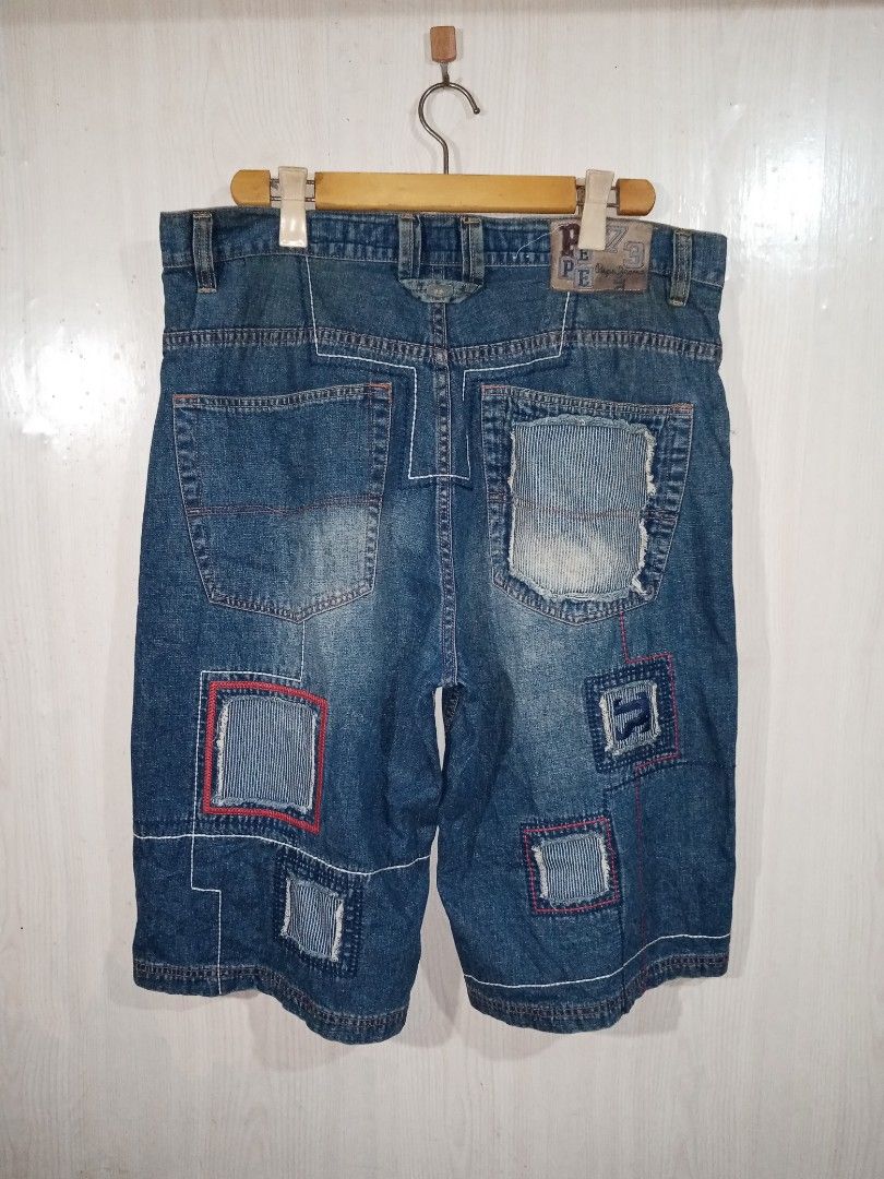 Y2k Pepe Jeans London patchwork Jorts, Men's Fashion, Bottoms, Shorts ...