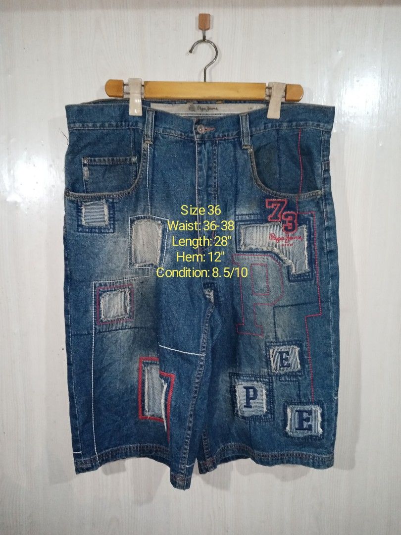 Y2k Pepe Jeans London patchwork Jorts, Men's Fashion, Bottoms, Shorts ...