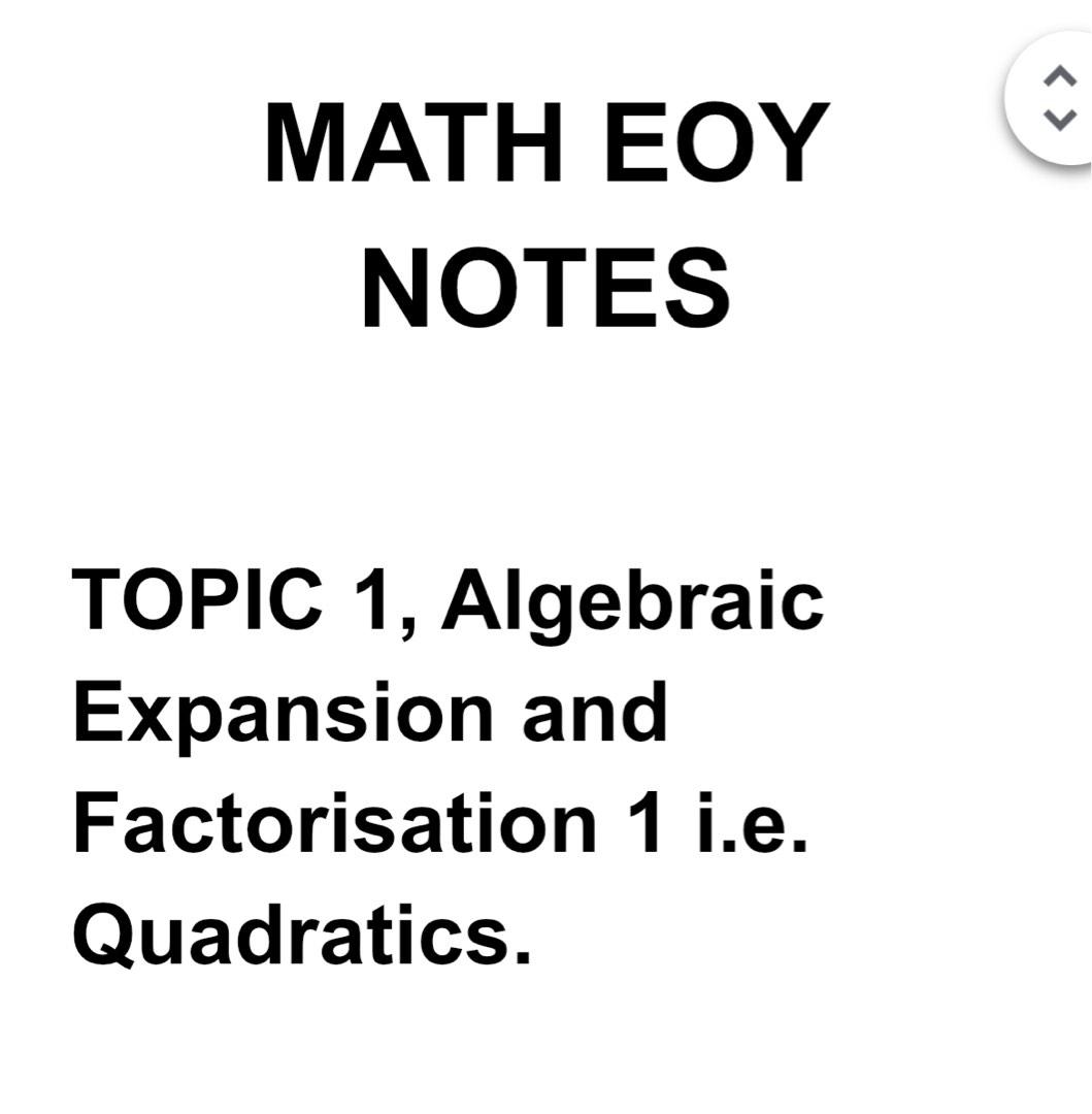 Y2/Secondary 2 EOY MATH REVISION NOTES, Hobbies & Toys, Books ...