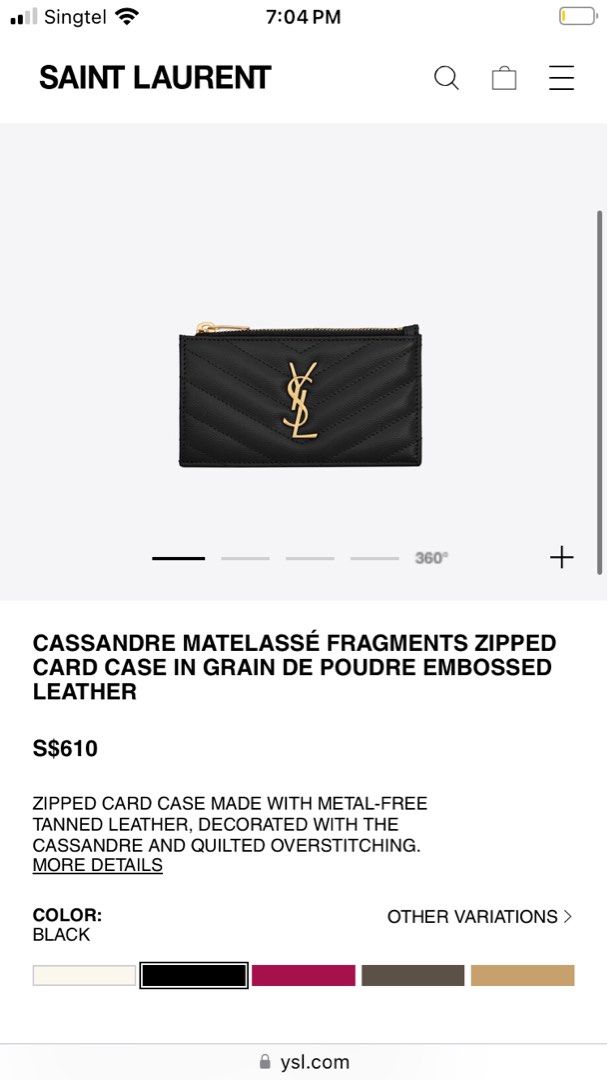 YSL cardholder with zip / receipt&carton, Luxury, Bags & Wallets on ...