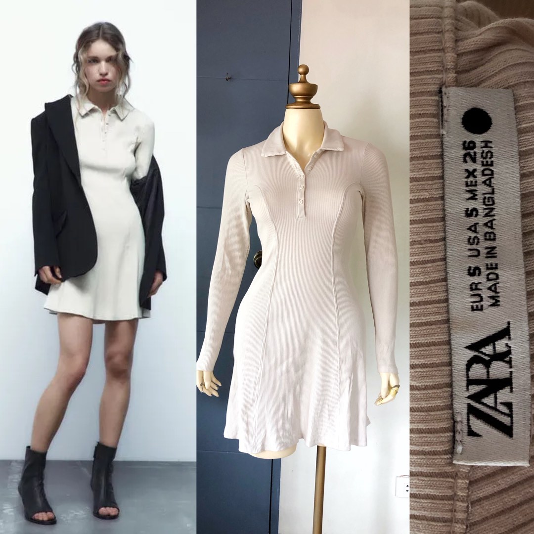 ZARA ribbed polo dress, Women's Fashion, Dresses & Sets, Dresses on ...