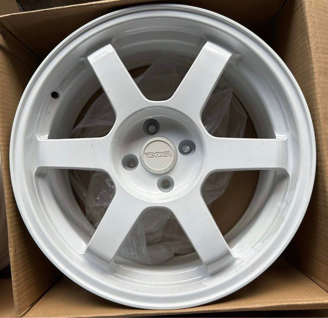 17” TE37 White code 6082 Magwheels 4Holes pcd 100 Brandnew, Car Parts ...