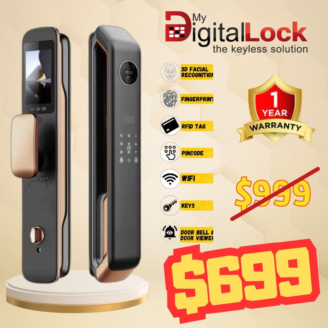 2023 CHINA DOOR DIGITAL LOCK [For HDB door] with installtion & 1 yr ...