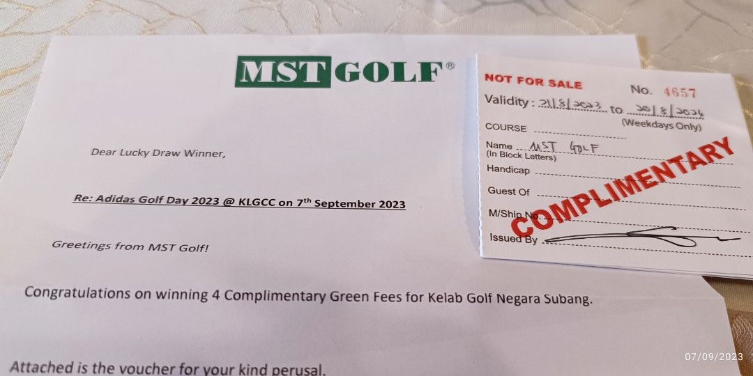 4 x KGNS weekday green fee voucher, Sports Equipment, Sports & Games, Golf on Carousell