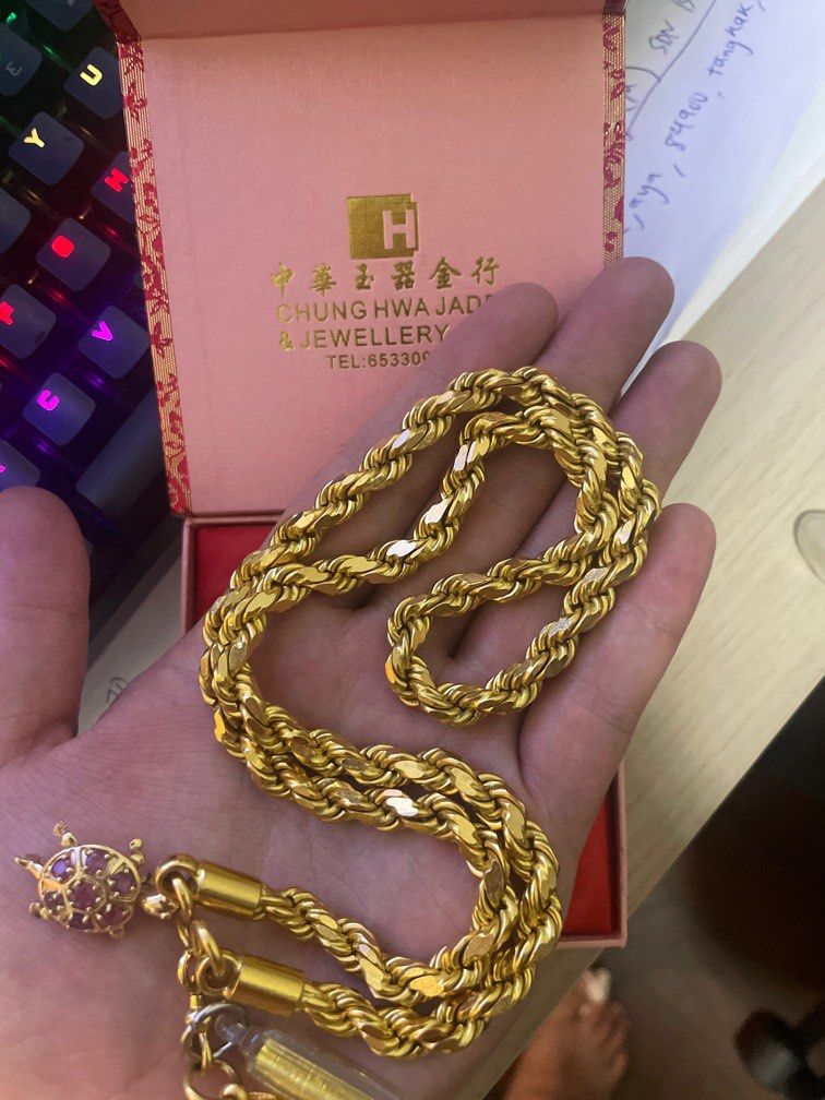 916 Gold Chain Rope 200g, Luxury, Accessories on Carousell