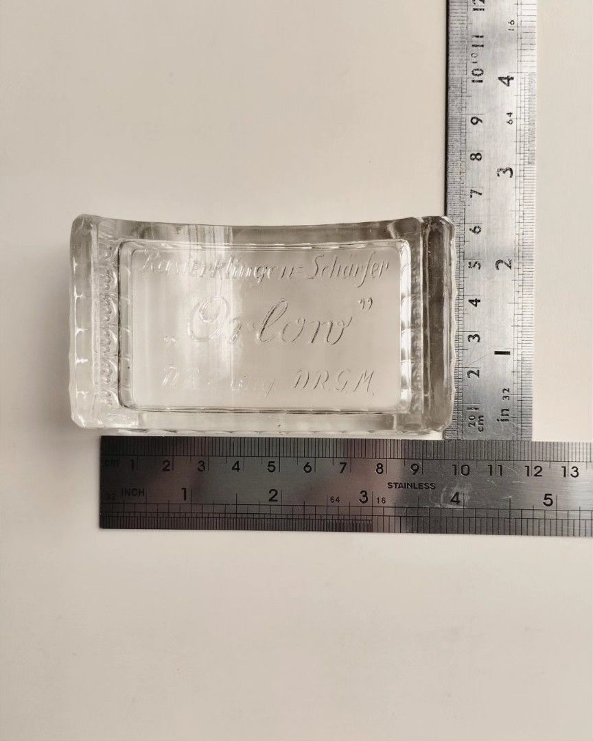 Antique "Orlon Rasierklingen - Schärfer" - Glass Razor Hone, made in ...