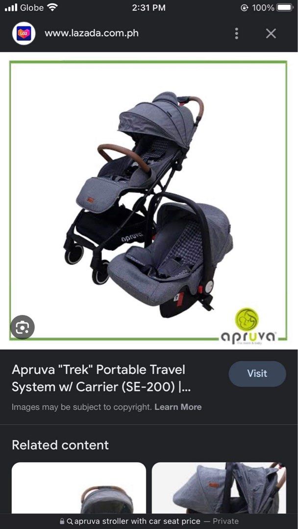 APRUVA STROLLER WITH CARRIER, Babies & Kids, Going Out, Strollers on ...