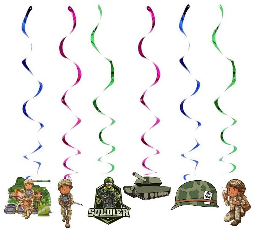 Army Soldier Military Theme Birthday Party Banner Cupcake Cake Topper ...