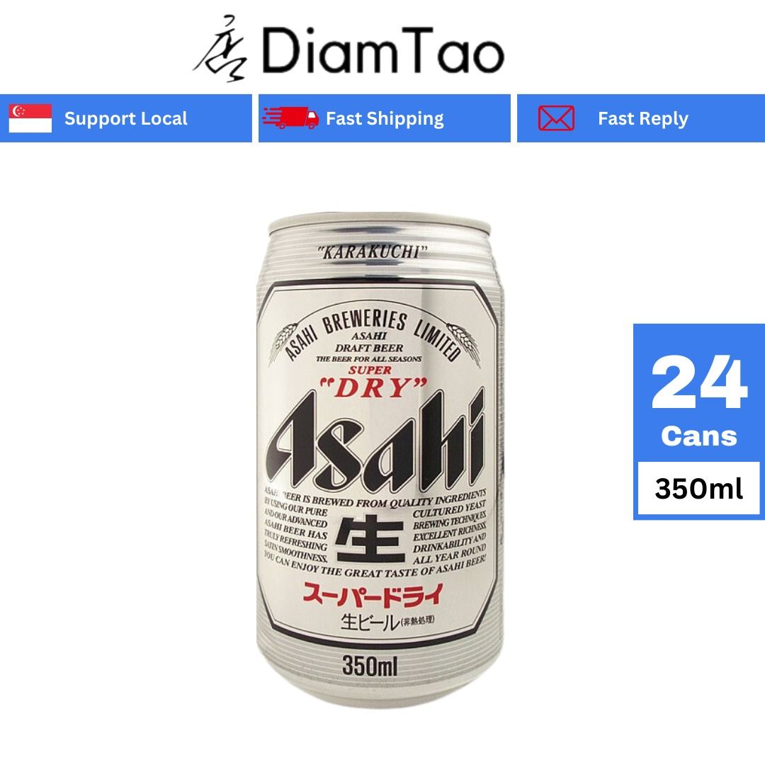 Asahi Super Dry Beer 350ml x 24 Cans, Food & Drinks, Alcoholic Beverages on Carousell
