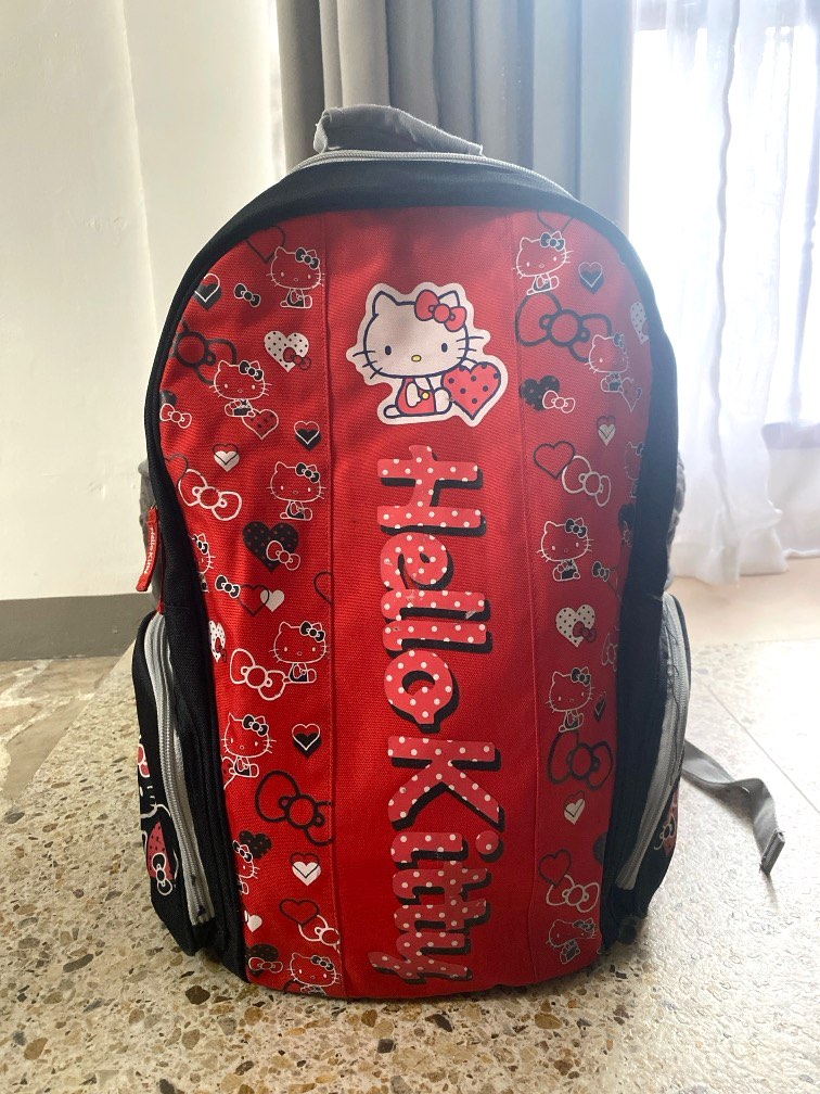 AUTHENTIC HELLO KITTY BACKPACK | HELLO KITTY BAG IN RED AND BLACK ...