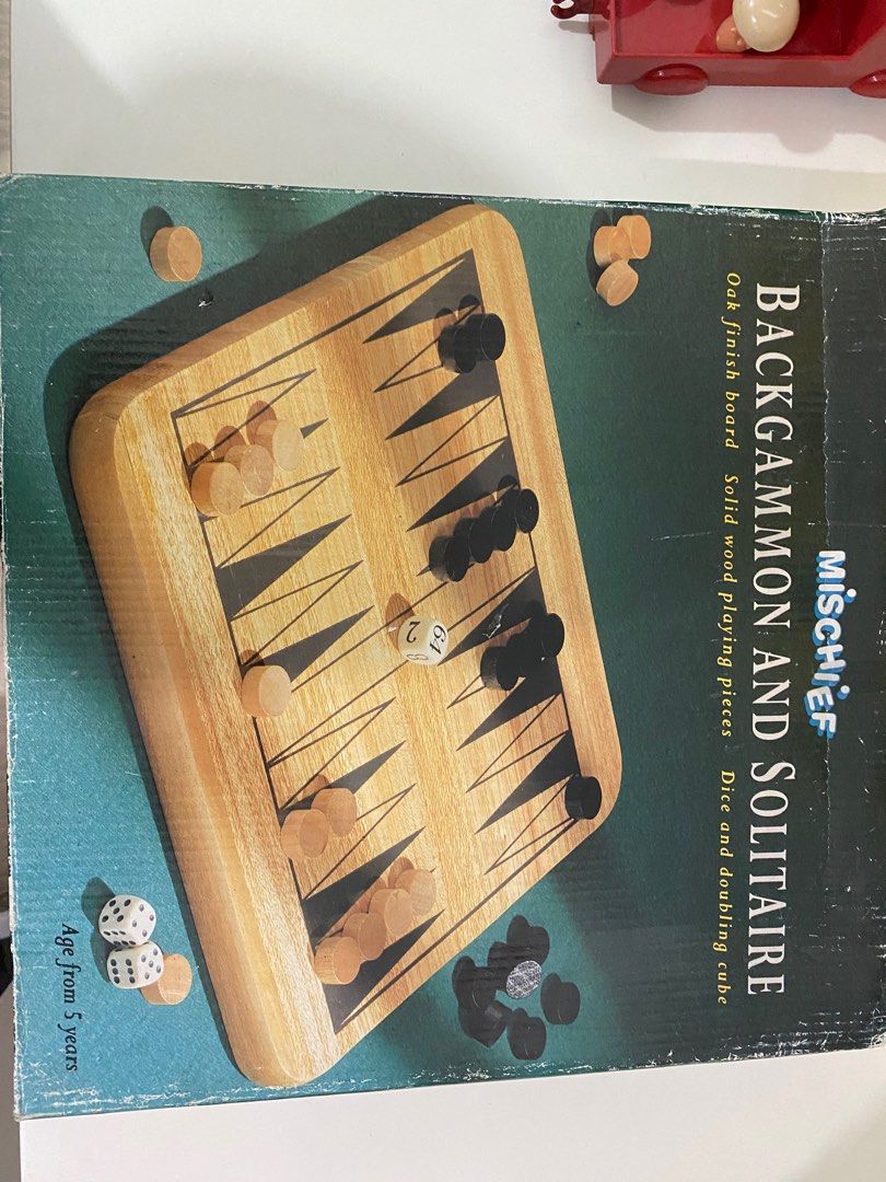 Backgammon and solitaire real oak wood, Hobbies & Toys, Toys & Games on ...