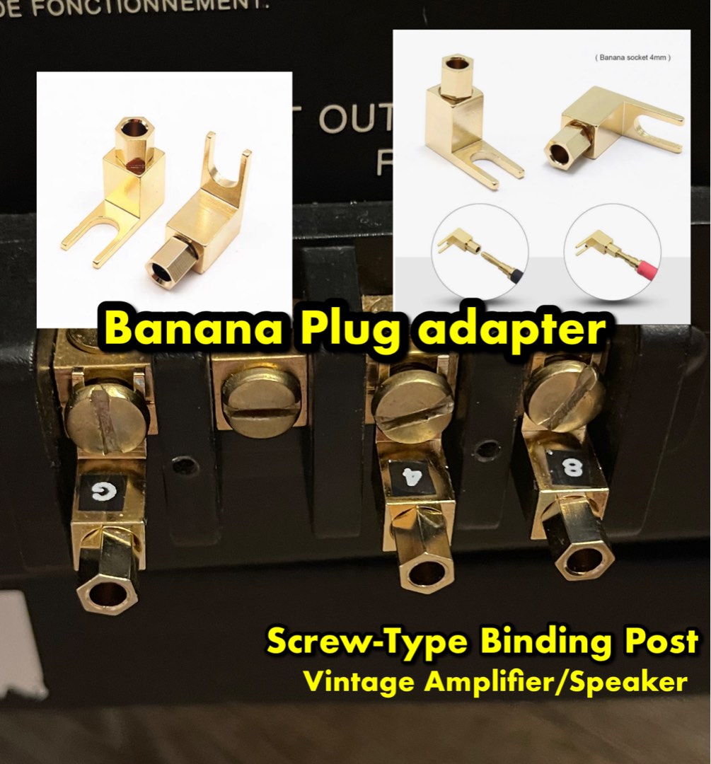 Banana plug adapter for Vintage audio amplifier/speakers converting ...
