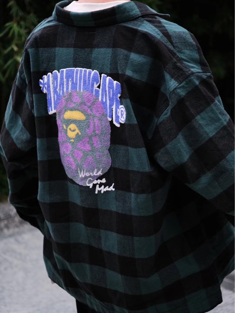BAPE BLOCK CHECK SHIRT, Men's Fashion, Tops & Sets, Formal Shirts on ...