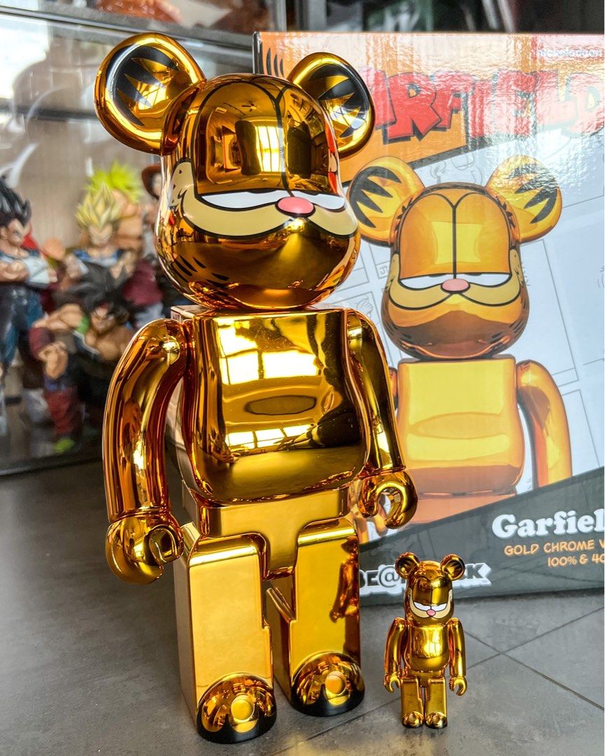 BEARBRICK Garfield Chrome 400% + 100% Bear Brick, Hobbies & Toys, Toys ...