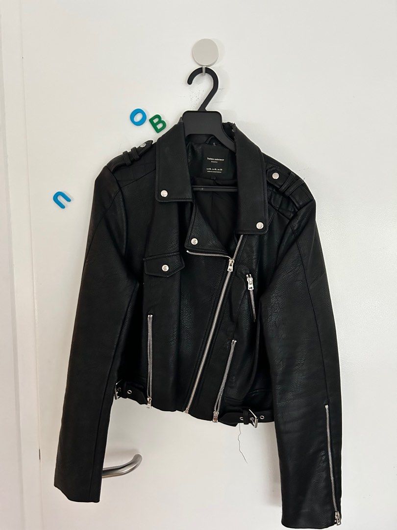 Black pleather jacket, Women's Fashion, Coats, Jackets and Outerwear on ...