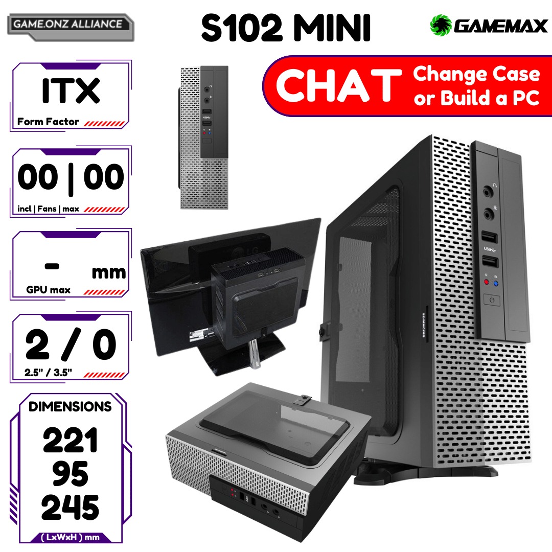 GAMEMAX S102 MINI PC CASING CHASSIS | ITX MOBO VIOS ICUTE INWIN CHOPIN ...