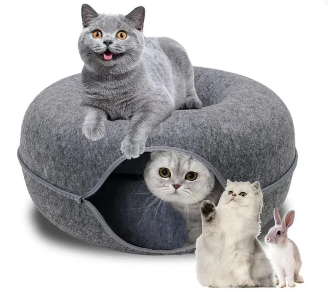 Cat Tunnel Cave Cat Beds Felt Cat Caves Tunnel Interactive Cat Bed ...