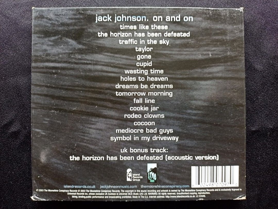 CD Jack Johnson : on and on, Hobbies & Toys, Music & Media, CDs & DVDs ...
