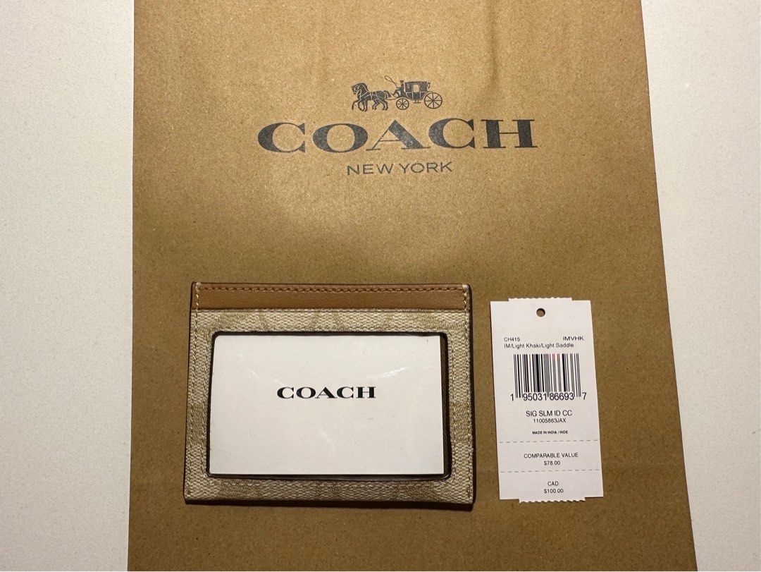 Coach Card holder with original tag and paper bag, Luxury, Bags ...