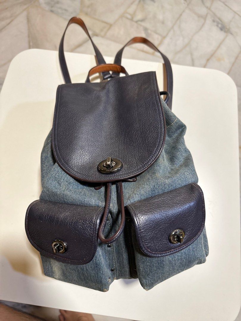 Coach denim backpack, Luxury, Bags & Wallets on Carousell