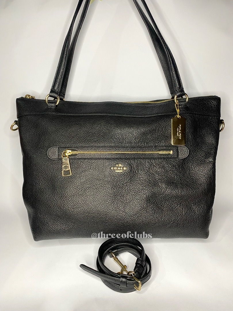 Coach Pebbled Leather Tyler Tote Two Way Shoulder Bag, Luxury, Bags ...