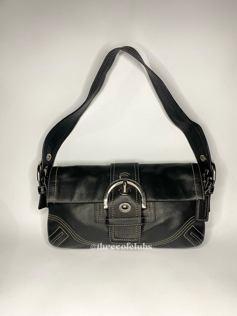 Coach Soho Black Leather Shoulder Bag, Luxury, Bags & Wallets on Carousell