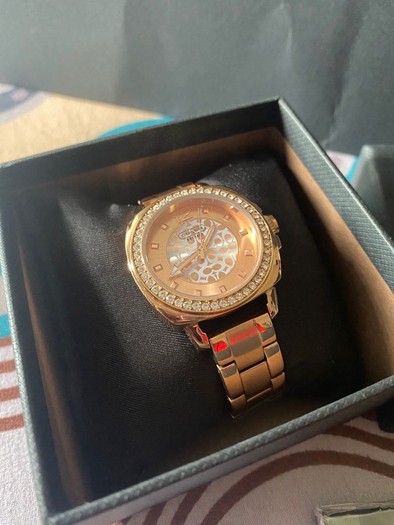 Coach Women Boyfriend Watch in Rose Gold Stainless Steel, Women's ...