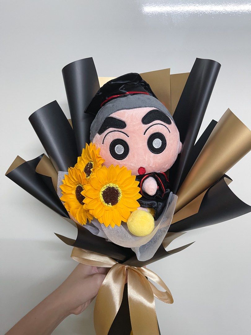 Crayon Shin Chan Graduation Bouquet (Flower & Soft Toy), Hobbies & Toys ...